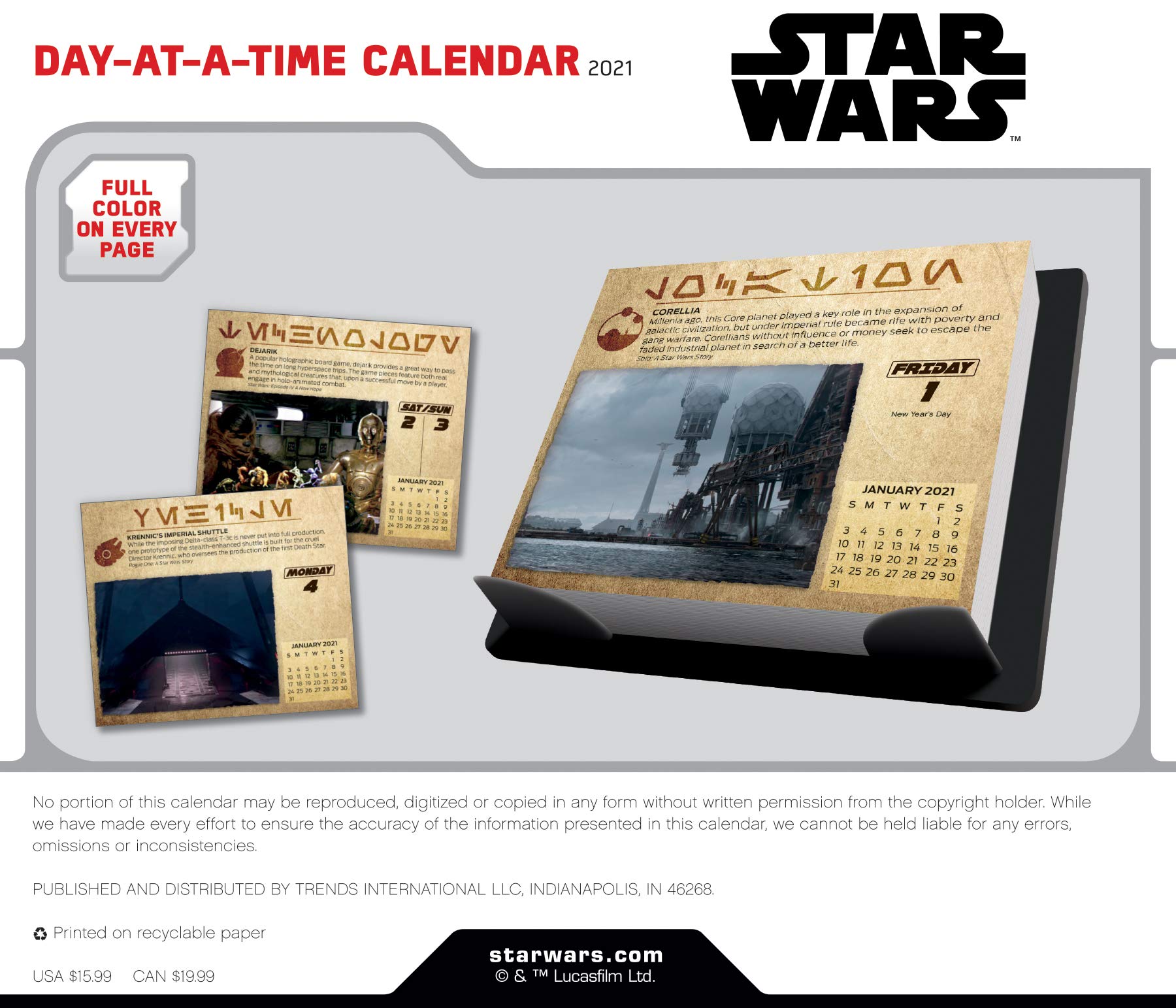 Star Wars 2021 Calendar