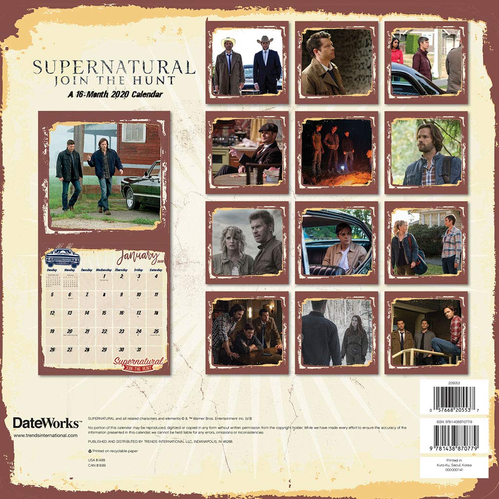 Supernatural 2020 Calendar: Join the Hunt