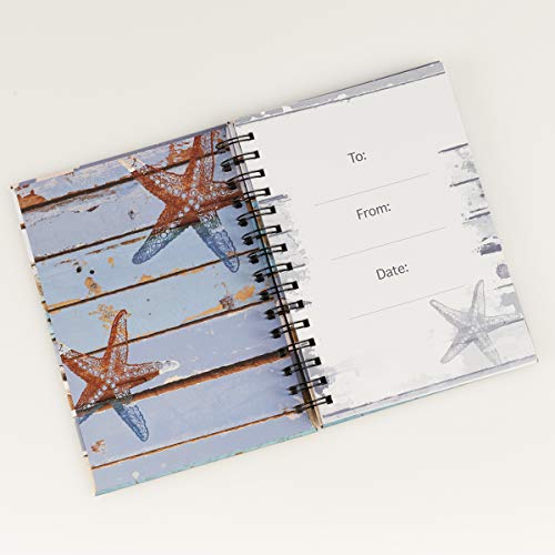Christian Art Gifts Journal w/Scripture Be Still and Know Psalm 46:10 Bible Verse Coastal Beach 192 Ruled Pages, Large Hardcover Notebook, Wire Bound