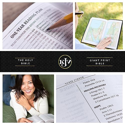 KJV Holy Bible, Giant Print Standard Size Faux Leather Red Letter Edition - Ribbon Marker, King James Version, Brown Two-tone (KJV Standard GP Editions)