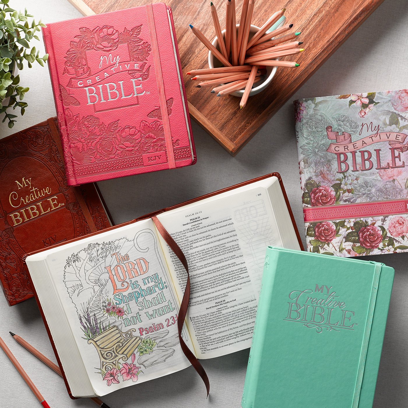 KJV Holy Bible, My Creative Bible, Faux Leather Hardcover - Ribbon Marker, King James Version, Teal w/Elastic Closure (KJV Creative Editions)