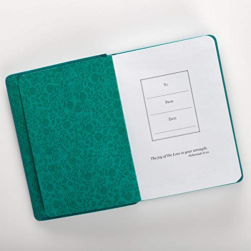 Christian Art Gifts Classic Handy-sized Journal Strength and Dignity Proverbs 31 Woman Bible Verse Inspirational Scripture Notebook w/Ribbon, Faux Leather Flexcover 240 Ruled Pages, 5.7" x 7", Teal