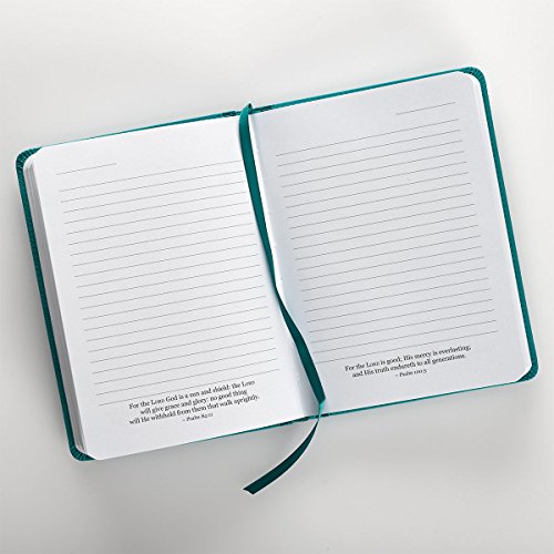Christian Art Gifts Classic Handy-sized Journal Strength and Dignity Proverbs 31 Woman Bible Verse Inspirational Scripture Notebook w/Ribbon, Faux Leather Flexcover 240 Ruled Pages, 5.7" x 7", Teal