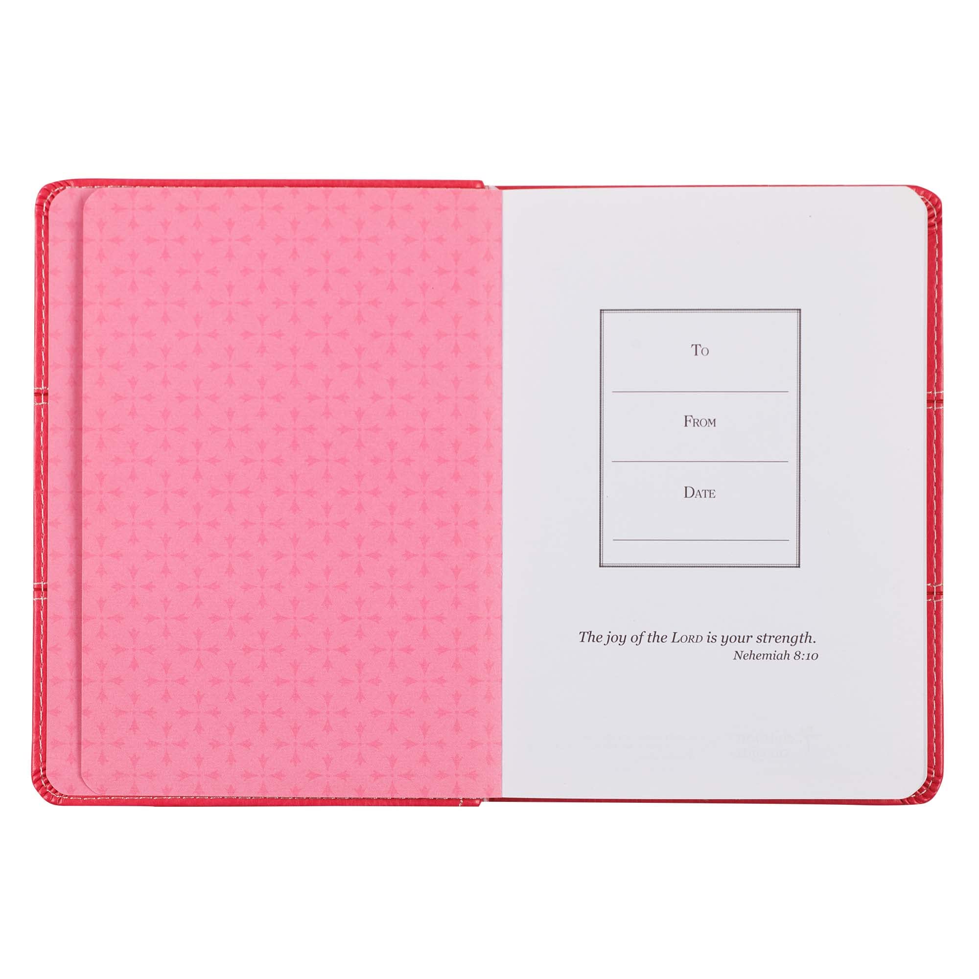 Christian Art Gifts Classic Handy-sized Journal All Things Are Possible Mathew 19:26 Bible Verse Inspirational Scripture Notebook 240 Ruled Pages, 5.7" x 7", Pink