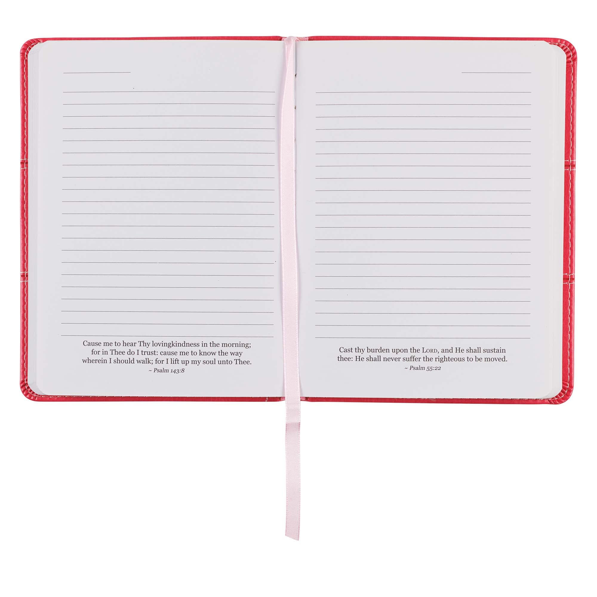 Christian Art Gifts Classic Handy-sized Journal All Things Are Possible Mathew 19:26 Bible Verse Inspirational Scripture Notebook 240 Ruled Pages, 5.7" x 7", Pink