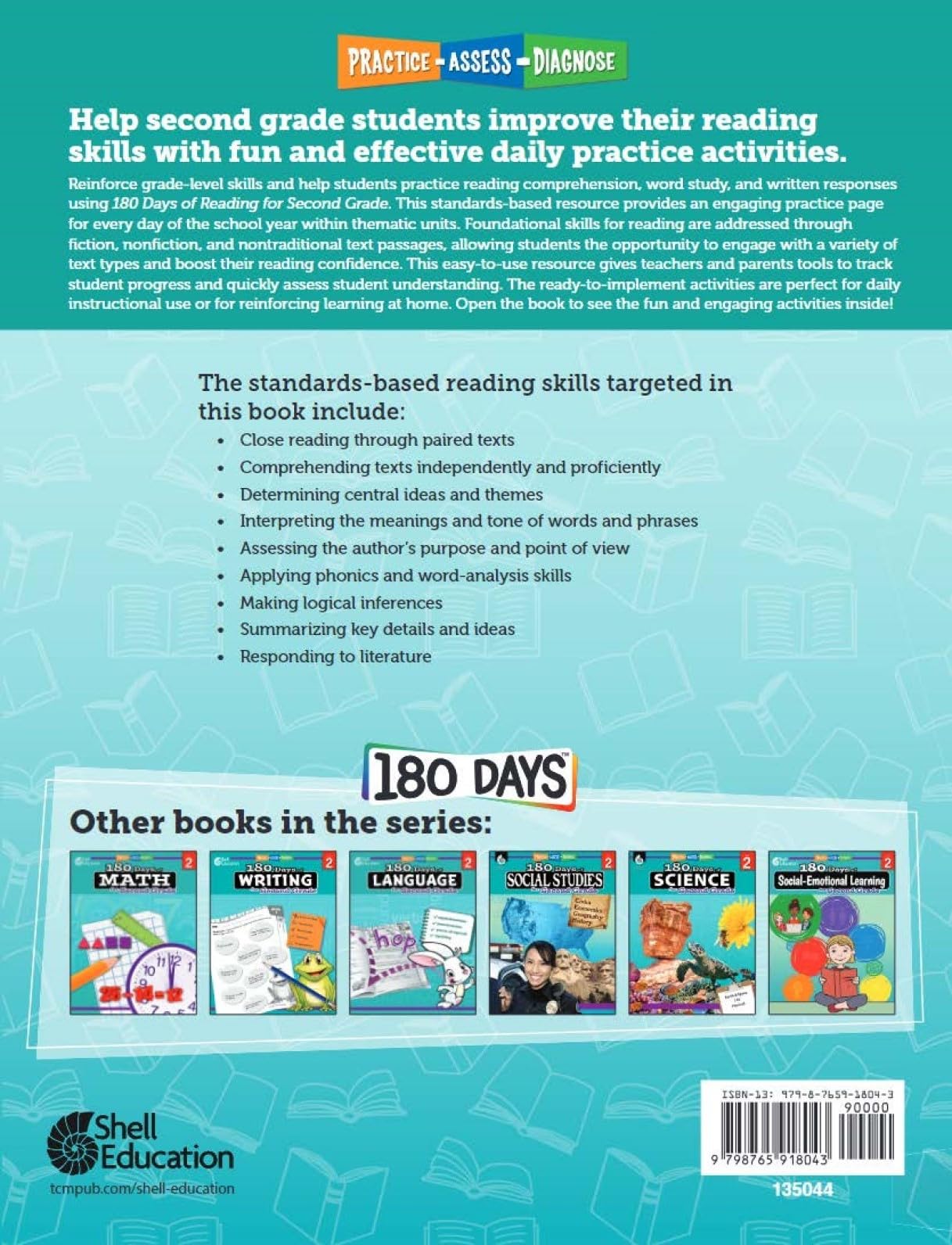 180 Days™: Includes 6 Assorted Second Grade Workbooks to Practice Math, Reading, and Sight Word Skills for 2nd Grade Practice Workbook for ... Created by Teachers (180 Days of Practice)