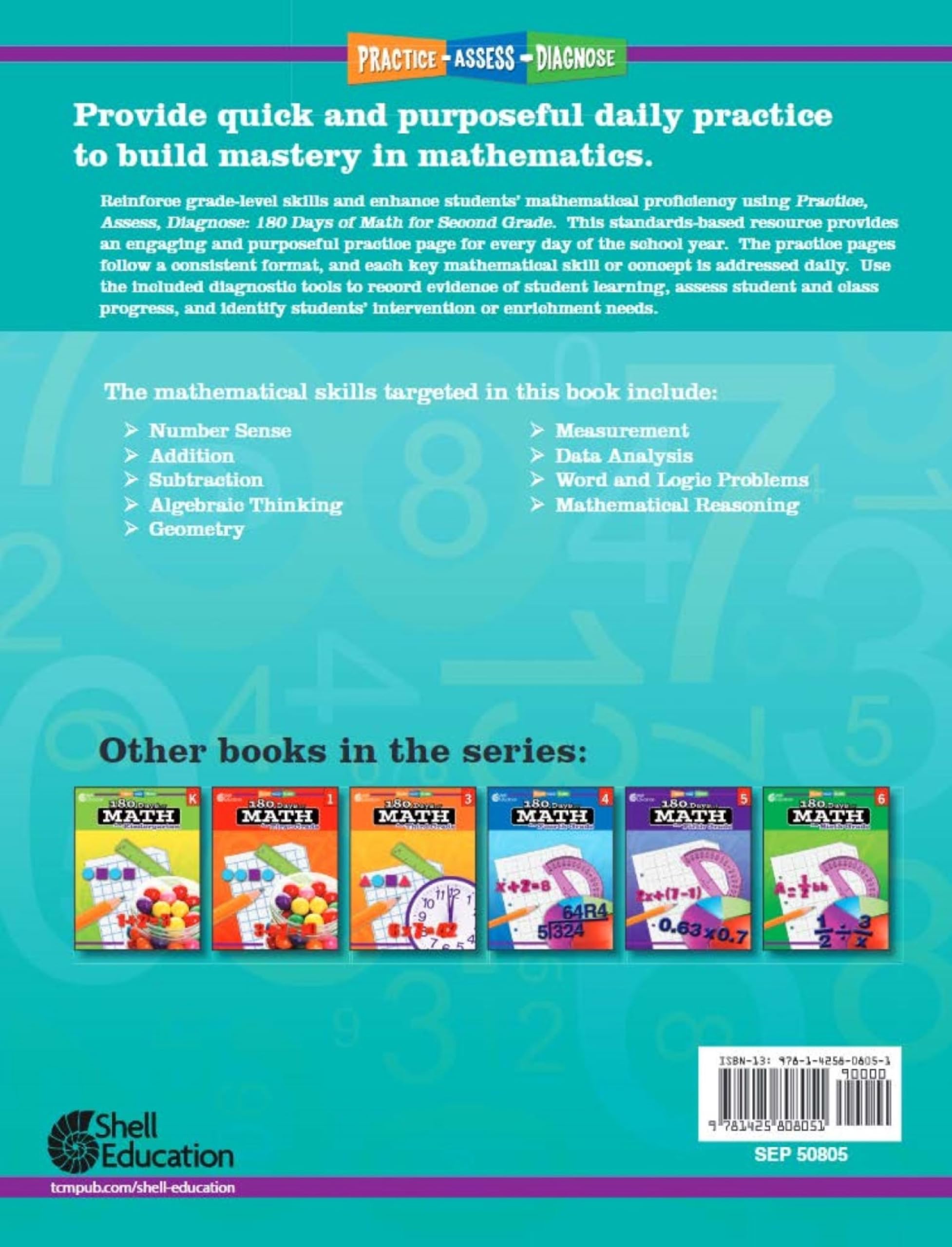 180 Days™: Math, Language, Reading, and Writing for 2nd Grade Practice Workbook for Classroom and Home, Cool and Fun Practice Created by Teachers (180 Days of Practice)