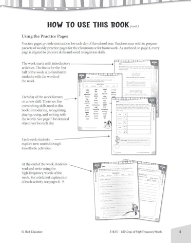 180 Days of High-Frequency Words for Second Grade - Learn to Read Second Grade Workbook - Improves Sight Words Recognition and Reading Comprehension for Grade 2, Ages 7 to 9 (180 Days of Practice)