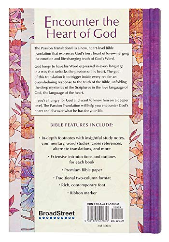 The Passion Translation New Testament, Peony (2nd Edition, Hardcover) β In-Depth Bible with Psalms, Proverbs, and Song of Songs, Makes a Great Gift for Confirmation, Holidays, and More
