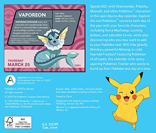Pokemon 2021 Day-to-Day Calendar