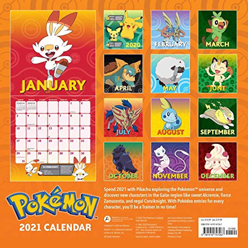 Pokemon 2021 Wall Calendar