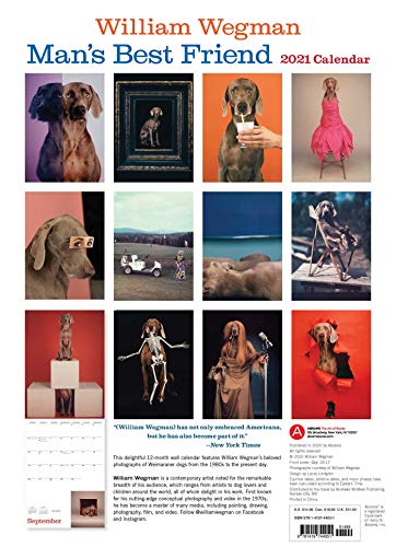 William Wegman Man's Best Friend 2021 Wall Calendar