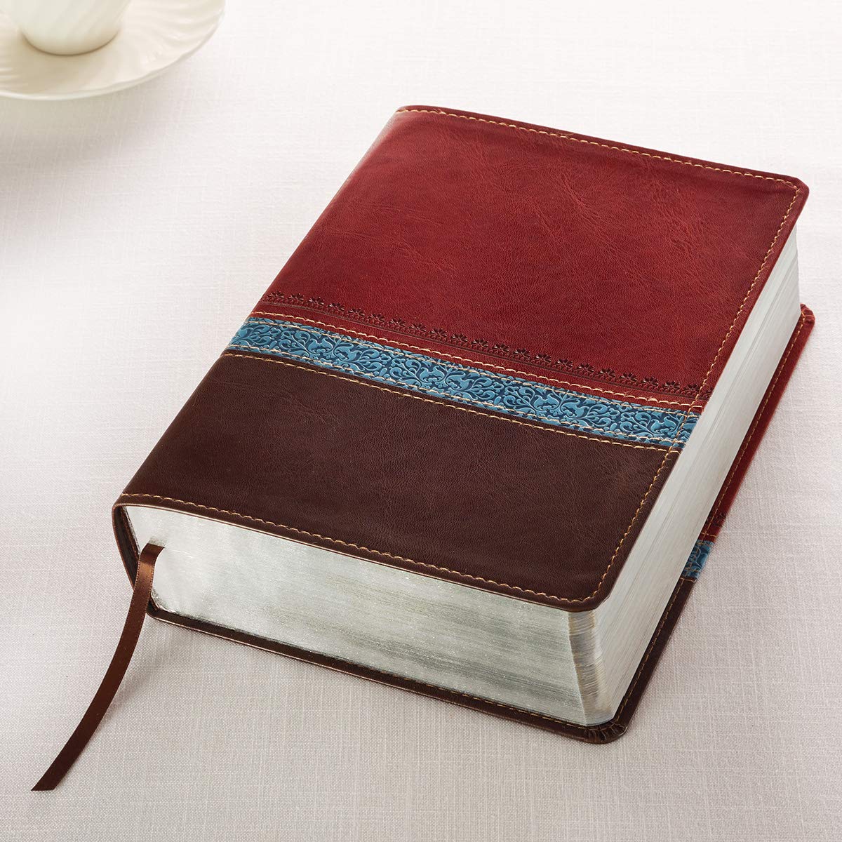 KJV Life Application Study Bible, Second Edition, Large Print (Red Letter, LeatherLike, Blue/Brown/Tan)