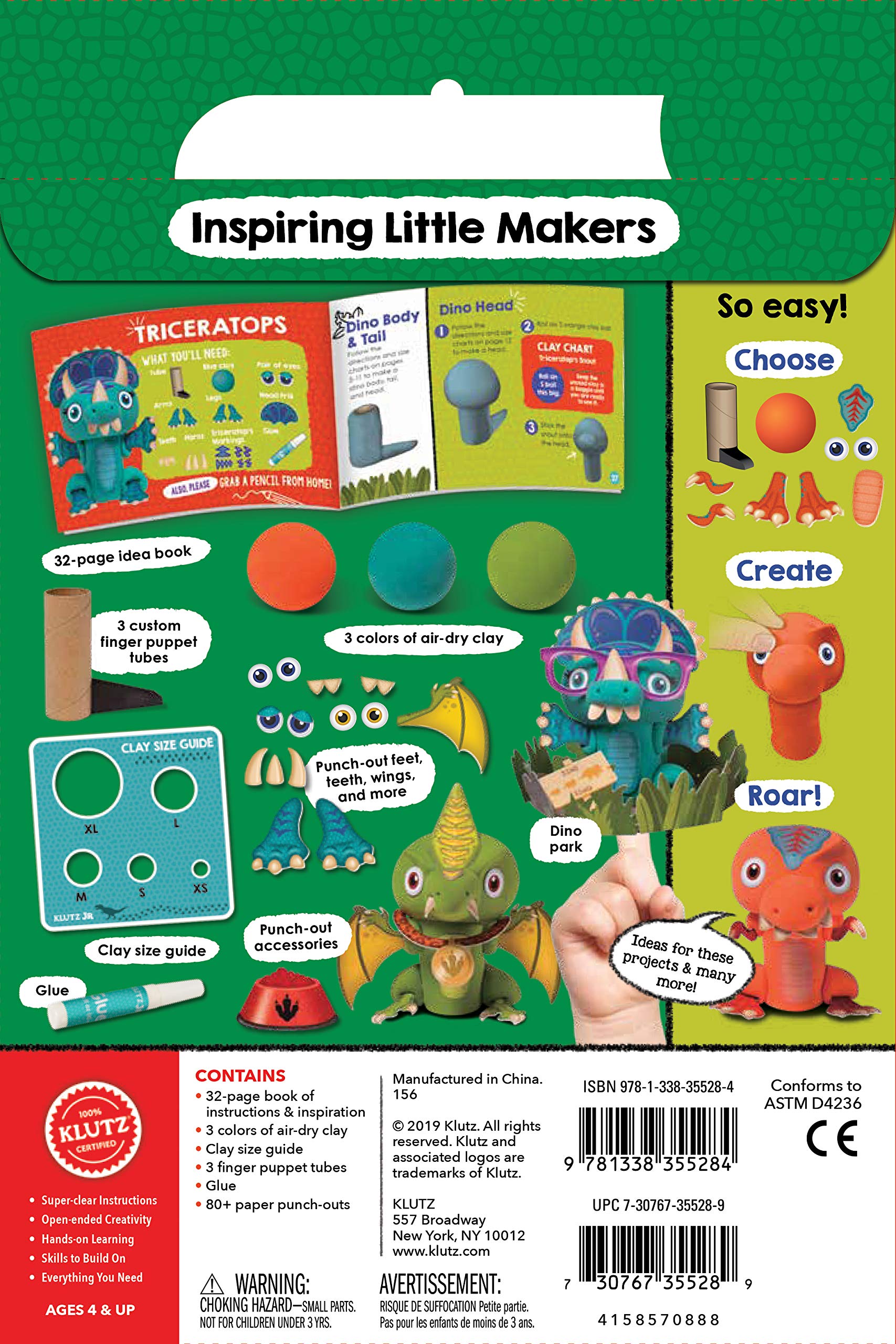 My Dino Finger Puppets (Klutz Jr. Craft Kit)
