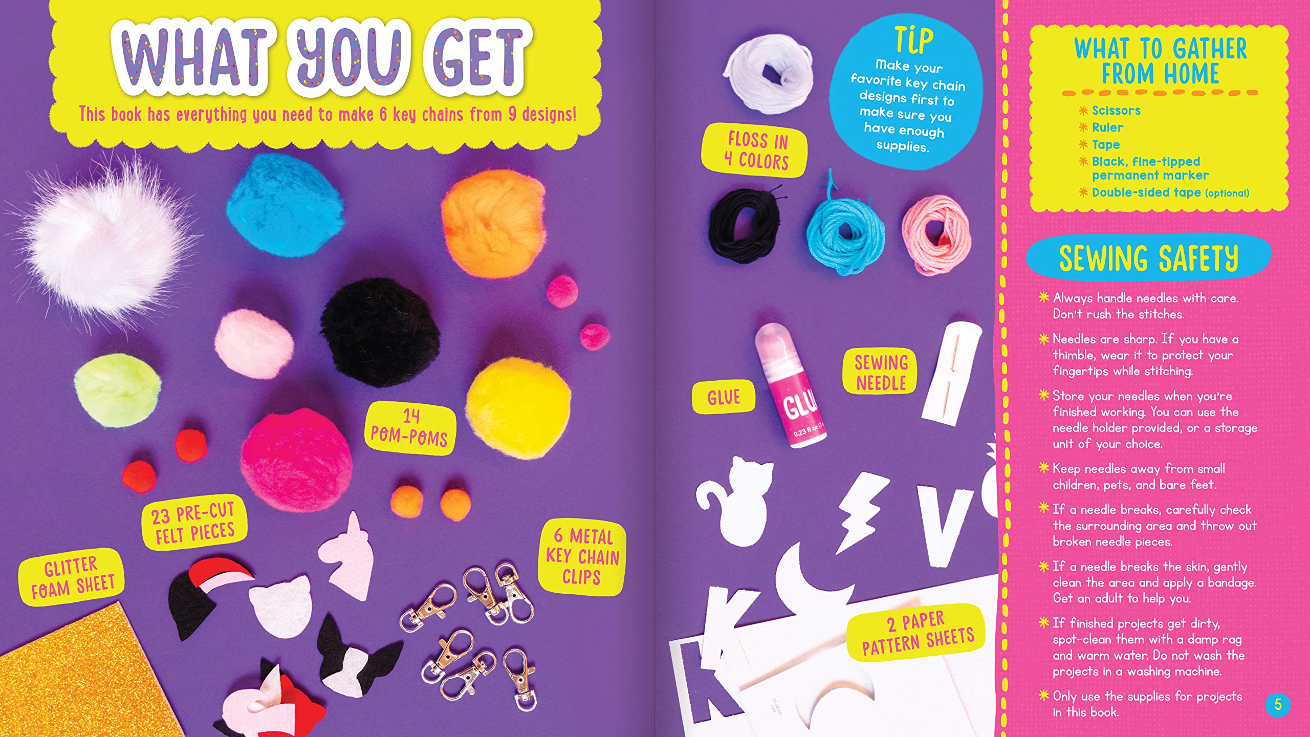 Klutz Pom-Pom Backpack Clips Craft Kit