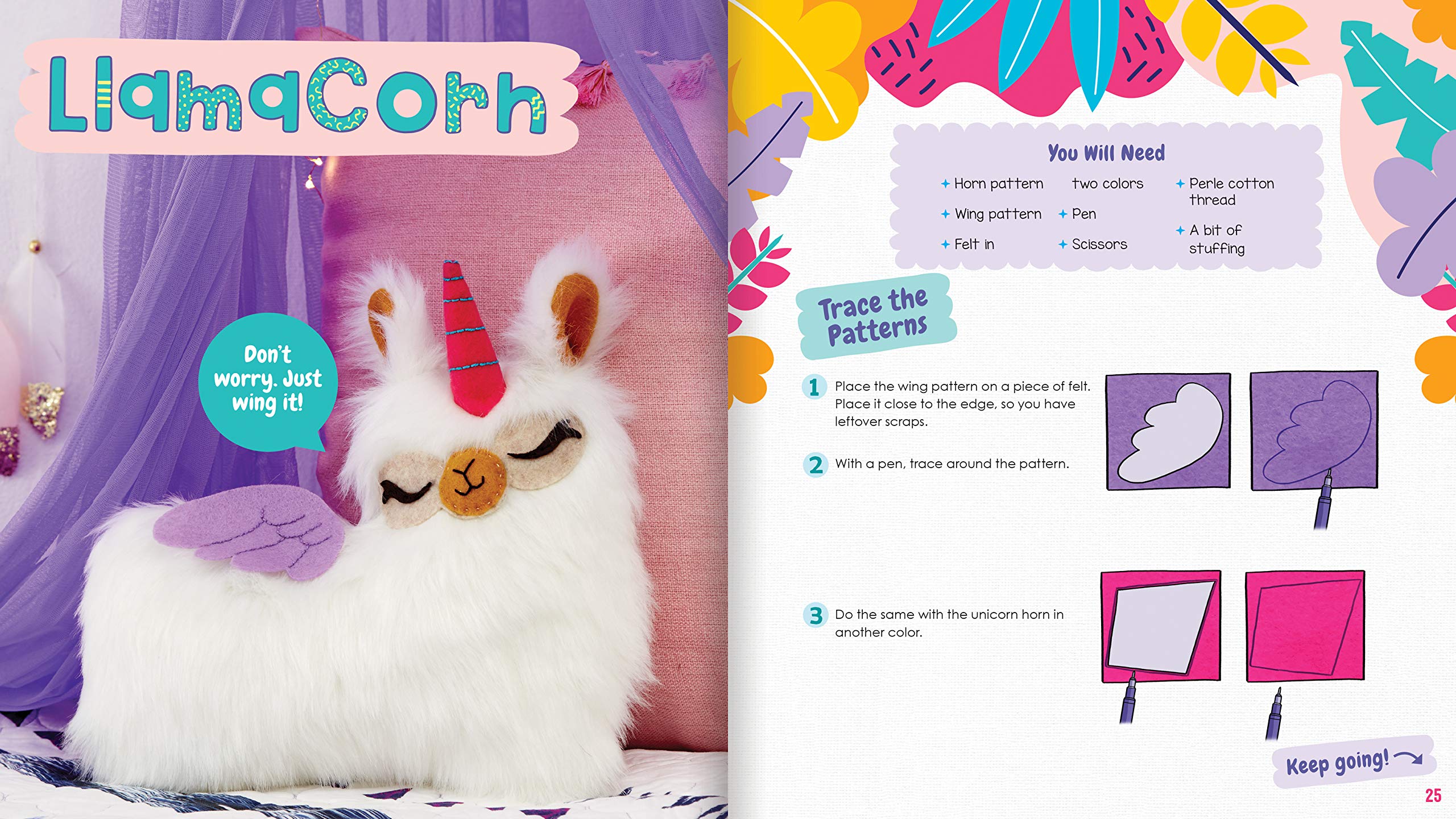 KLUTZ Sew Your Own Furry Llama Pillow Craft Kit Medium