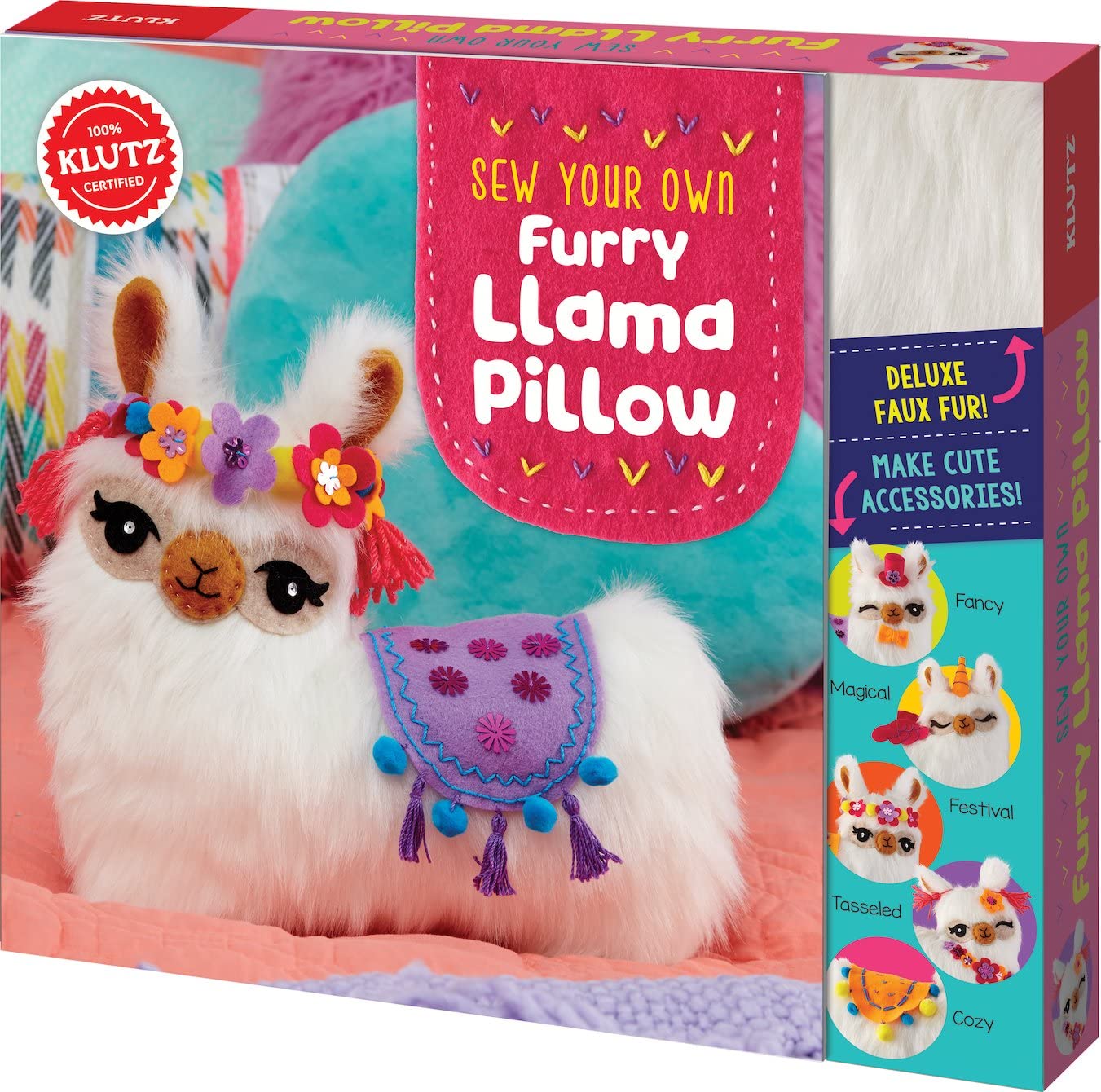 KLUTZ Sew Your Own Furry Llama Pillow Craft Kit Medium