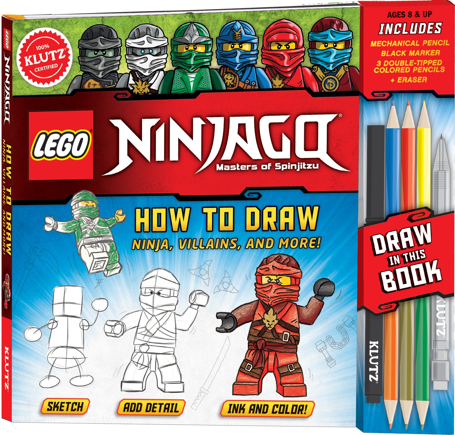 KLUTZ LEGO NINJAGO How To Draw Ninja, Villains, And More! Drawing Set