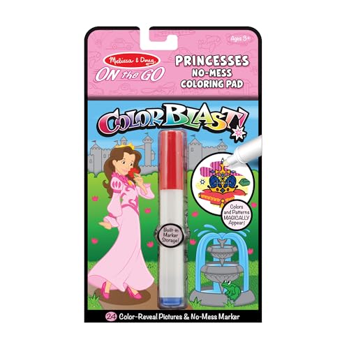 Melissa & Doug On the Go ColorBlast! Activity Book - Princess (24 Pages) - FSC Certified