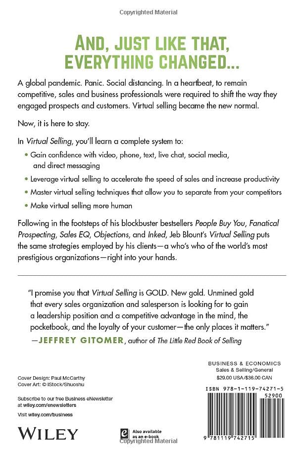 Virtual Selling: A Quick-Start Guide to Leveraging Video, Technology, and Virtual Communication Channels to Engage Remote Buyers and Close Deals Fast (Jeb Blount)