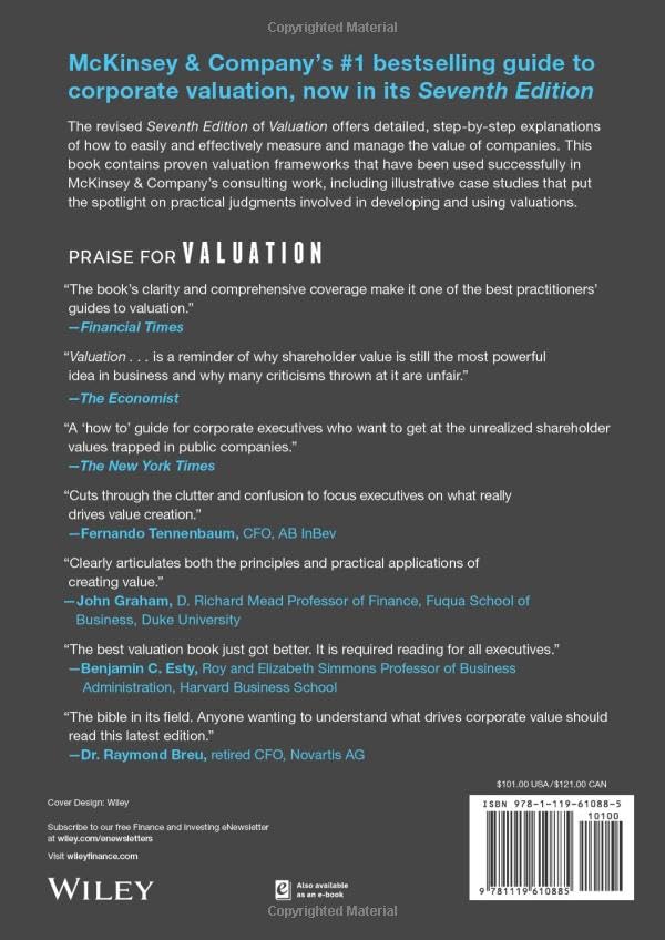 Valuation: Measuring and Managing the Value of Companies (Wiley Finance)