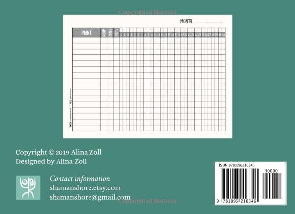 Plant Watering Tracker: Succulent Log Book to Keep Track and Schedule Watering Times for House Plants, 8.25 x 6