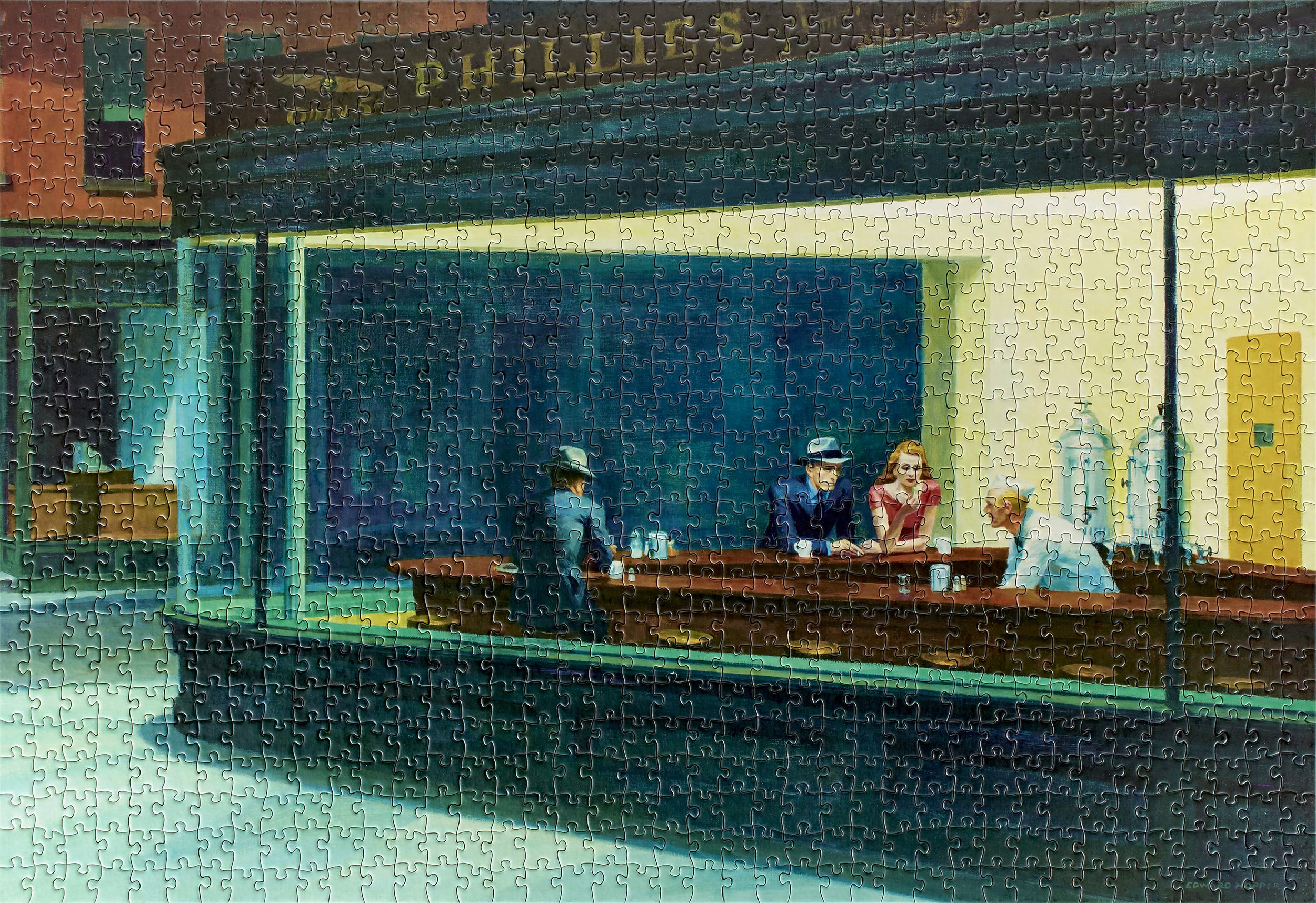 Pomegranate 1000-Piece Jigsaw Puzzle for Adults, Edward Hopper's Nighthawks, Matte Finish, Snug Fit