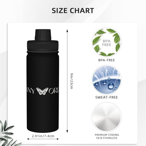 Eevikion Johnny Musics Orlando Stainless Steel Insulated Tumbler Sports Water Bottle Hot and Cold Travel Cup 18oz