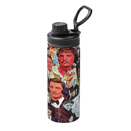 Eevikion Pedro Actor Pascal Stainless Steel Insulated Tumbler Sports Water Bottle Hot and Cold Travel Cup 18oz