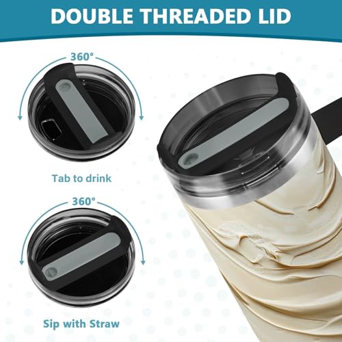 FRCSDIY Beach Shells Insulated Tumbler with Handle and Straw Lid,30oz Leakproof Stainless Steel Cup BPA-Free Water Bottle