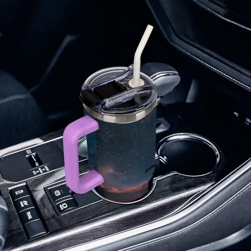 Skydiving Insulated Tumbler with Lid And Straw Stainless Steel Travel Coffee Mug 40oz Violet-style