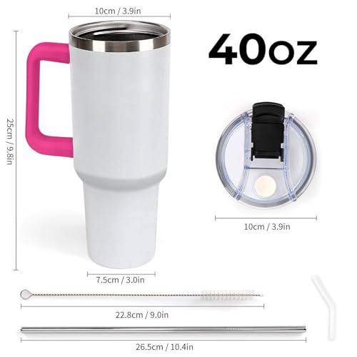 Karate Fighter Insulated Tumbler with Lid And Straw Stainless Steel Travel Coffee Mug 40oz Light Rose Red-style