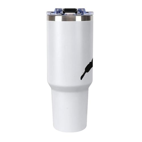 Karate Fighter Insulated Tumbler with Lid And Straw Stainless Steel Travel Coffee Mug 40oz Light Rose Red-style