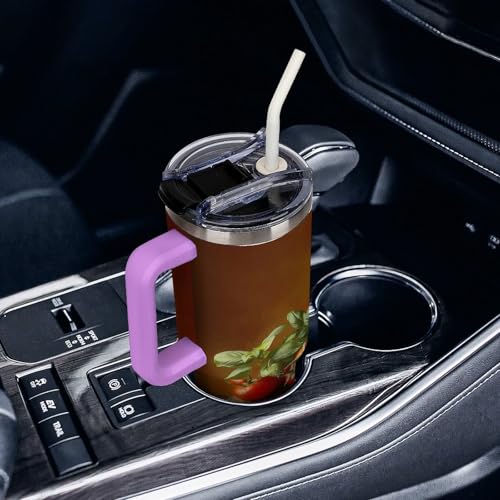 Pasta Ingredients Insulated Tumbler with Lid And Straw Stainless Steel Travel Coffee Mug 40oz Violet-style
