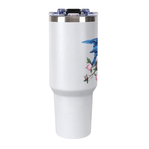 Eastern Bluebird Insulated Tumbler with Lid And Straw Stainless Steel Travel Coffee Mug 40oz Violet-style