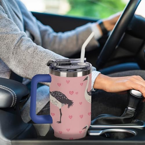 Emu Insulated Tumbler with Lid And Straw Stainless Steel Travel Coffee Mug 40oz Deep Blue-style