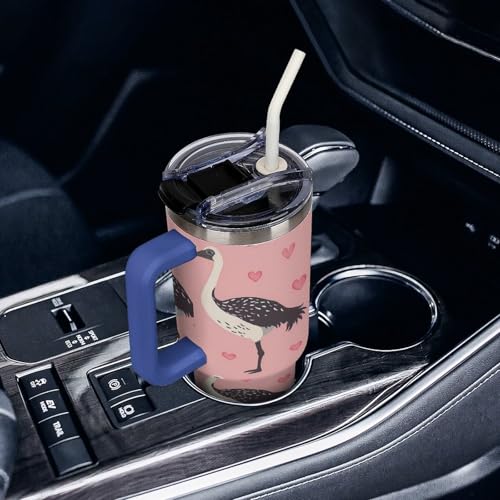 Emu Insulated Tumbler with Lid And Straw Stainless Steel Travel Coffee Mug 40oz Deep Blue-style