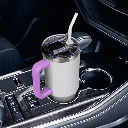 Cute Pizza Insulated Tumbler with Lid And Straw Stainless Steel Travel Coffee Mug 40oz Violet-style