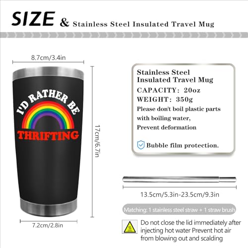 I'd Rather Be Thrifting Travel Coffee Tumbler Skinny For Godfather Outdoor