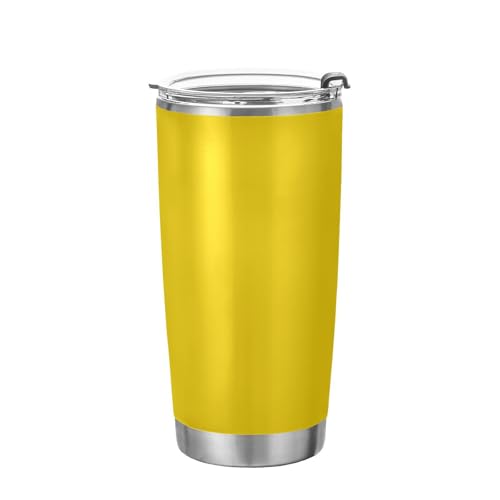 Amooorous Gold Solid Color Pure Plain Stainless Steel cups with lids Leak-proof Lid and Straw travel mug 20 oz for Home, Office or Car portable 20oz coffee tumbler termo para bebidas calientes 20oz