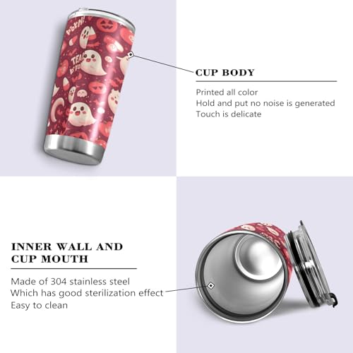 Cartoon Cute Pink Halloween Pumpkin Unique Stainless Steel vacuum insulated water bottle with Straw Leak Resistant Flip coffee mugs for camping modern insulated tumbler vasos para agua gym 20oz