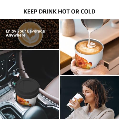 Insulated Coffee Mug Gold Rose Floral 17oz Double Wall Vacuum Stainless Steel Tumbler With Leak-Proof Lid And Handle, Cute Travel Thermos Mug For Cold Hot Drinks