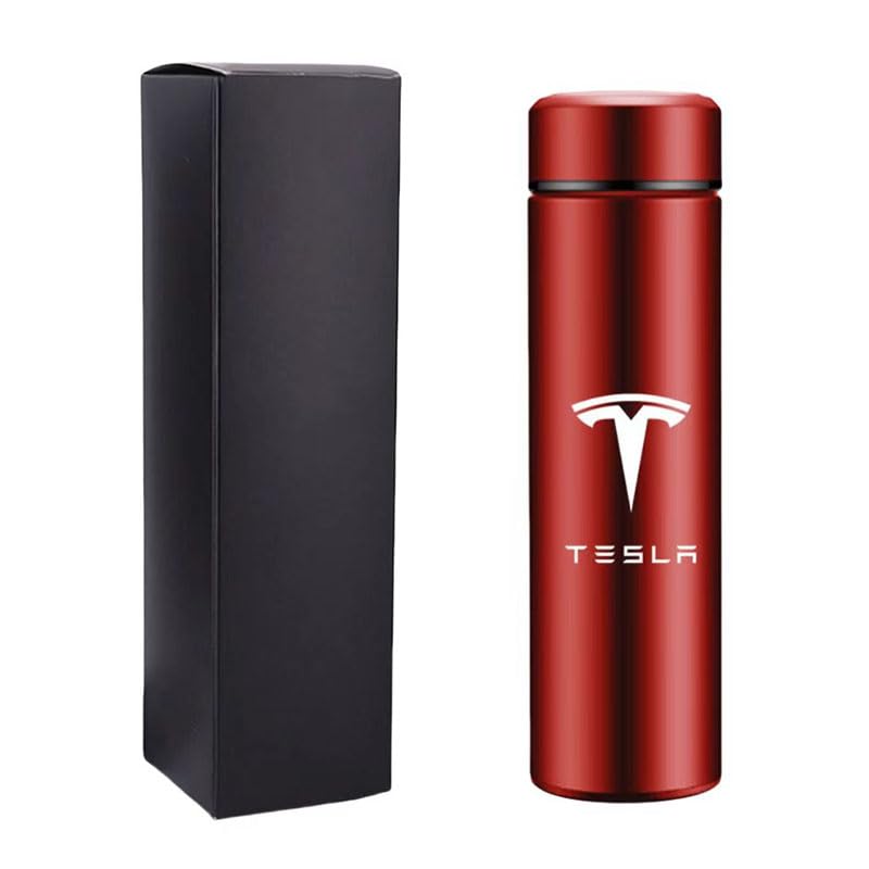 MADASD Insulated Coffee Cup for Tesla Model S,Insulated Coffee Tumbler Stainless Steel to Go for Hot/Ice Coffee Tea with Seal Lid nsulated Beverage Containers,Red