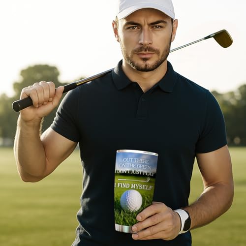 Personalized Golf Tumblers Gift for Golfer, Custom Golf Gifts for Dad Mom, 20oz Tumbler Stainless Steel Gifts for Father (01)