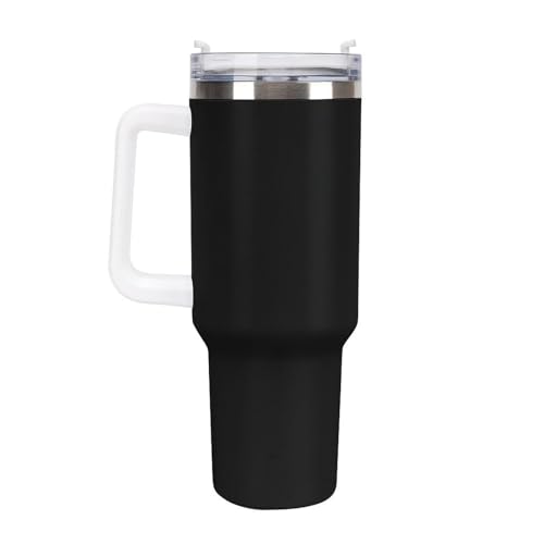 U.S Flag Cow Skull Tumbler with Handle Travel Mug Water Bottle Tea Coffee Cup White-style