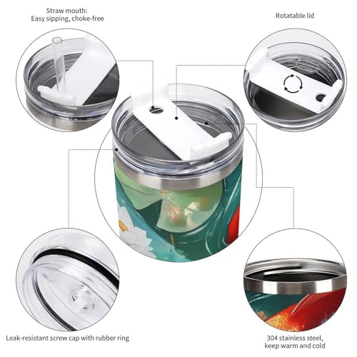 Japanese Fish Tumbler with Handle Travel Mug Water Bottle Tea Coffee Cup White-style
