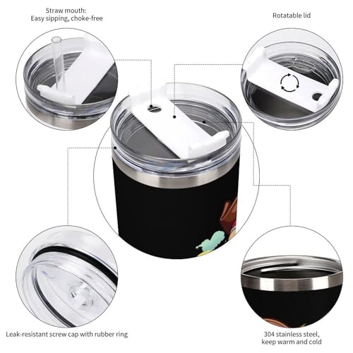 Parrots Bird Tumbler with Handle Travel Mug Water Bottle Tea Coffee Cup Black-style
