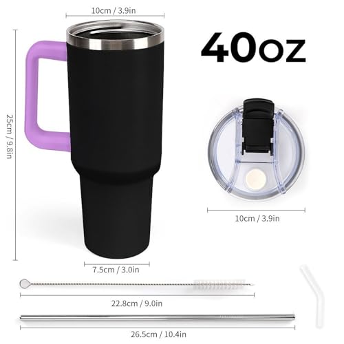 Papa Bear 40 Oz Tumbler Insulated Stainless Steel Water Bottle Travel Mug Car Cup with Handle And Straw