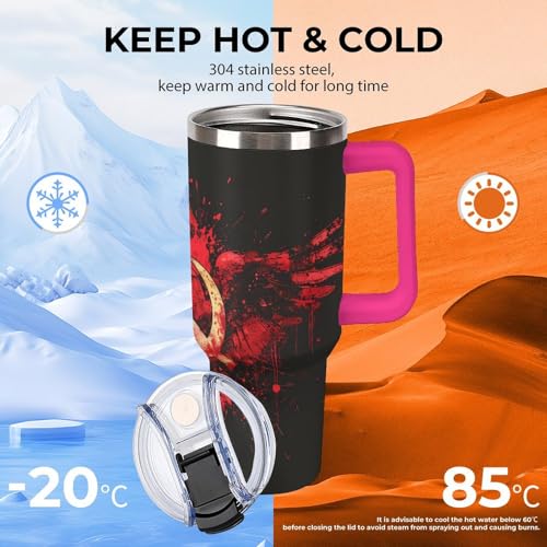 Russia Hammer Flags Hook Ussr Sickle 40 Oz Tumbler Insulated Stainless Steel Water Bottle Travel Mug Car Cup with Handle And Straw