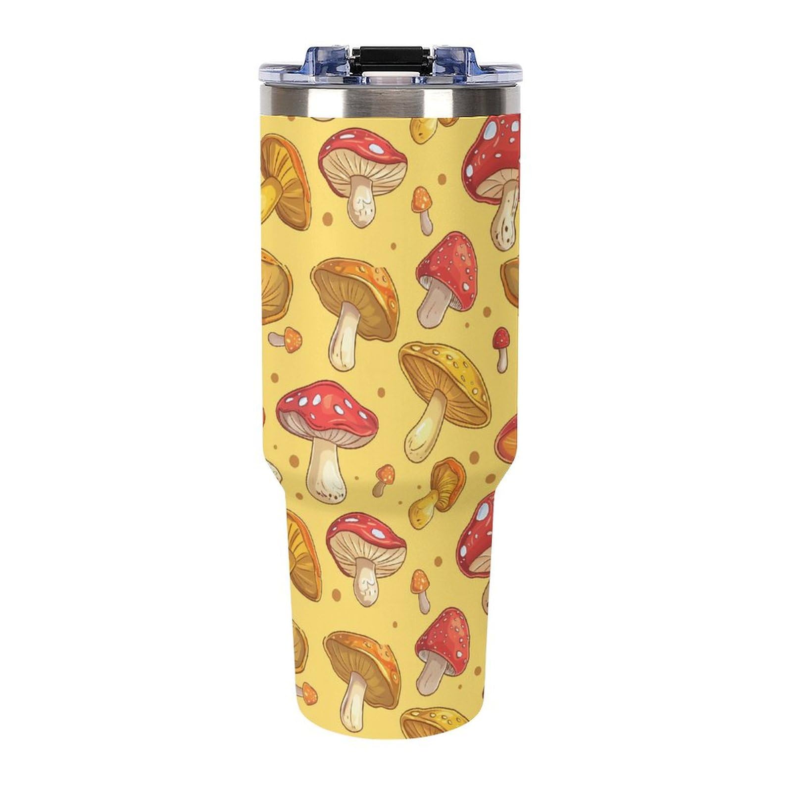 The Various Mushroom Art 40 Oz Tumbler Insulated Stainless Steel Water Bottle Travel Mug Car Cup with Handle And Straw